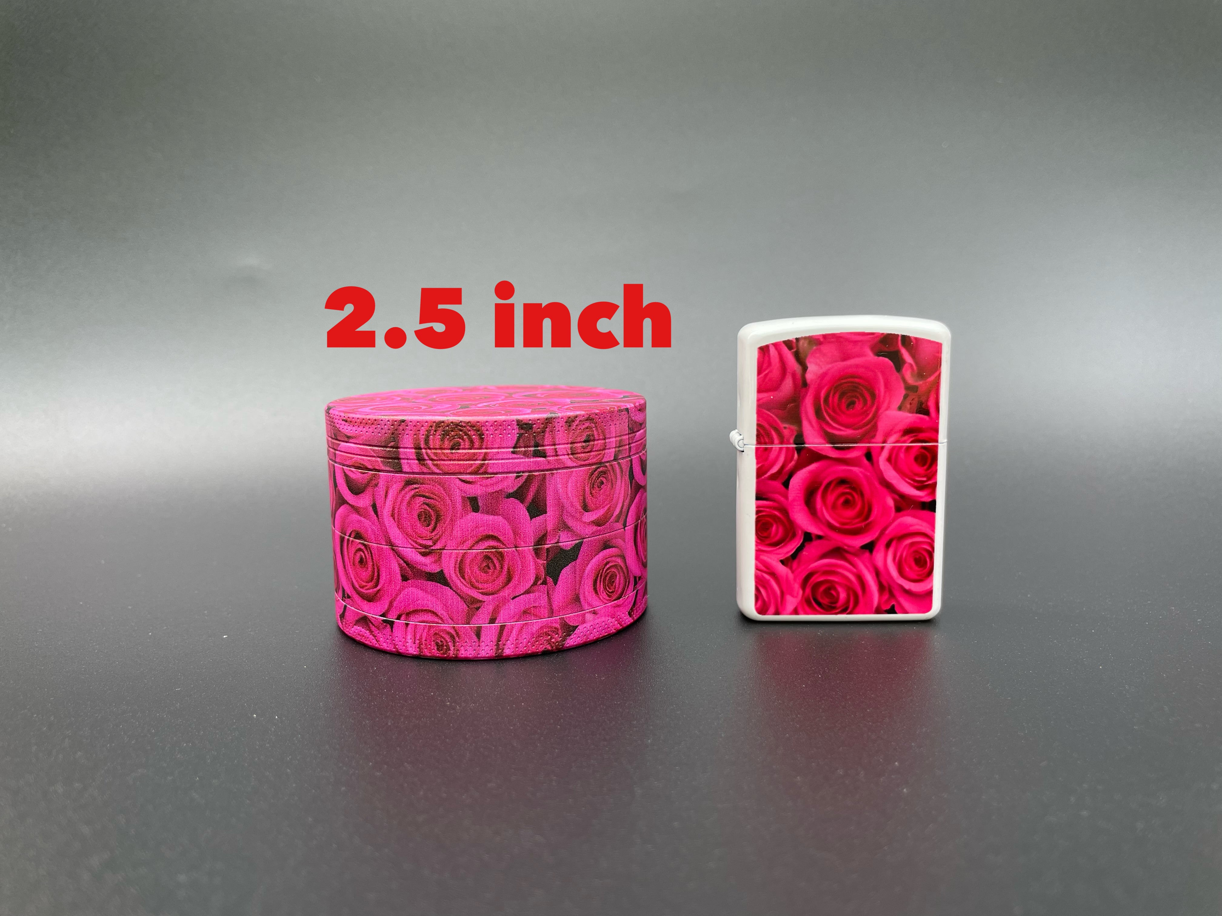 Red rose flower lighter & 2.5 inch aluminum grinder. Pretty cute girly ...