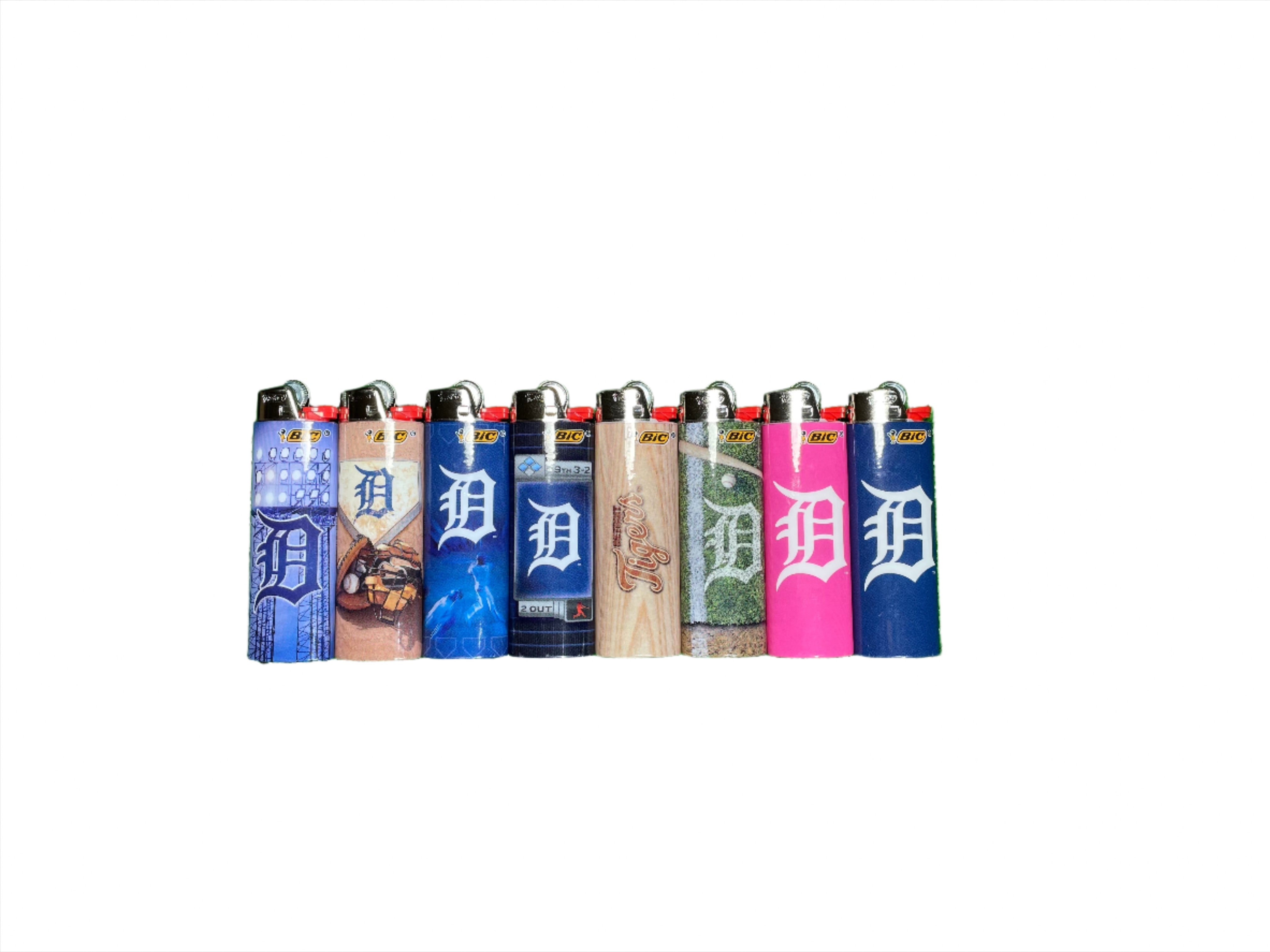 NEW 8 pcs LARGE size Detroit Tigers MLB baseball lighters limited edit ...