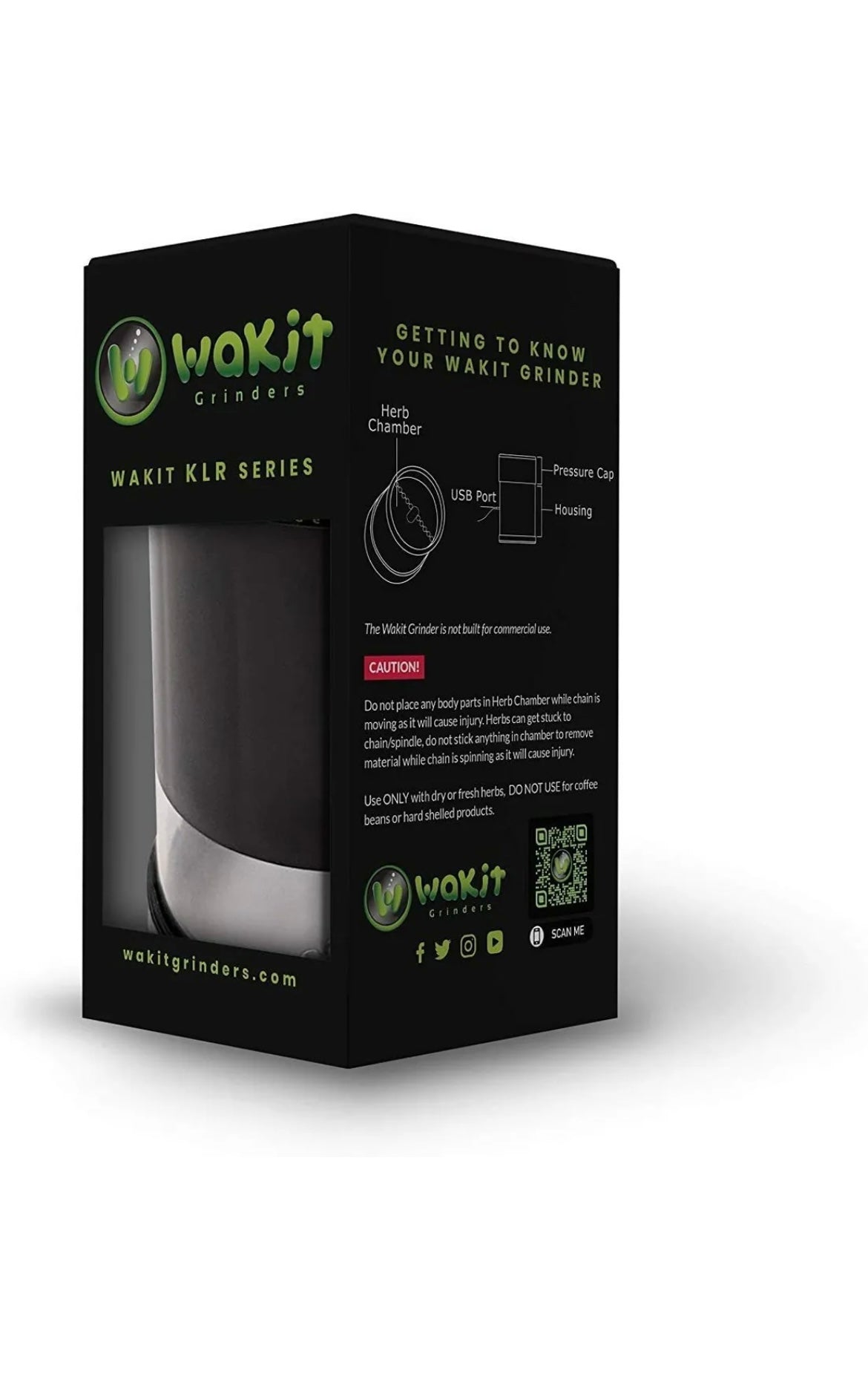 Wakit grinder electric rechargeable herb grinder KLR series black ...