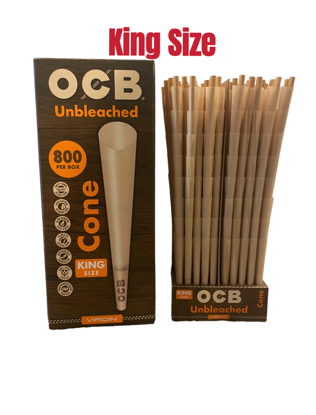 OCB Unbleached King Size cone pre rolled (100, 200, 300, 400, 500 ...