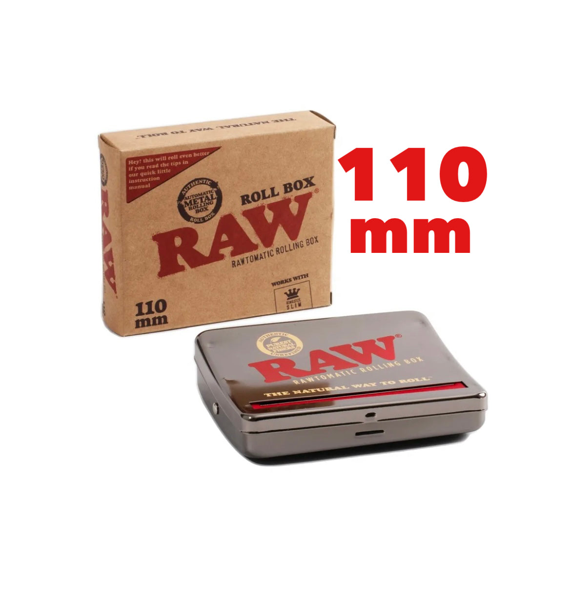 RAW 110mm adjustable automatic rolling machine box king size – WISE FUME