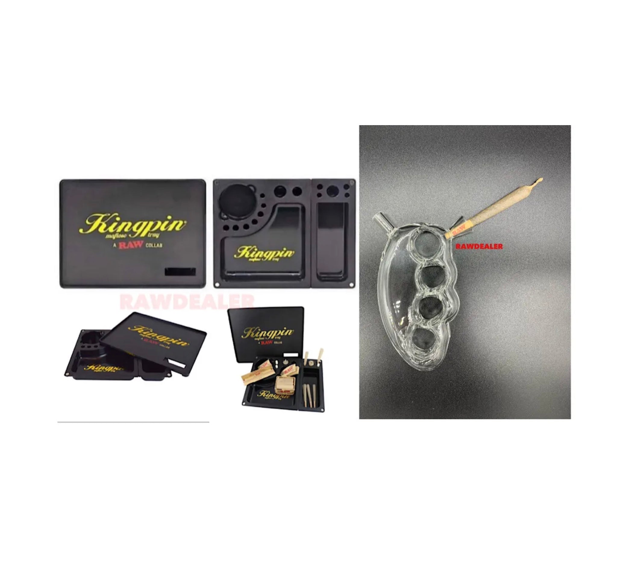 raw rolling kingpin X Collab Mafioso Rolling Tray+glass knuckle cone b ...