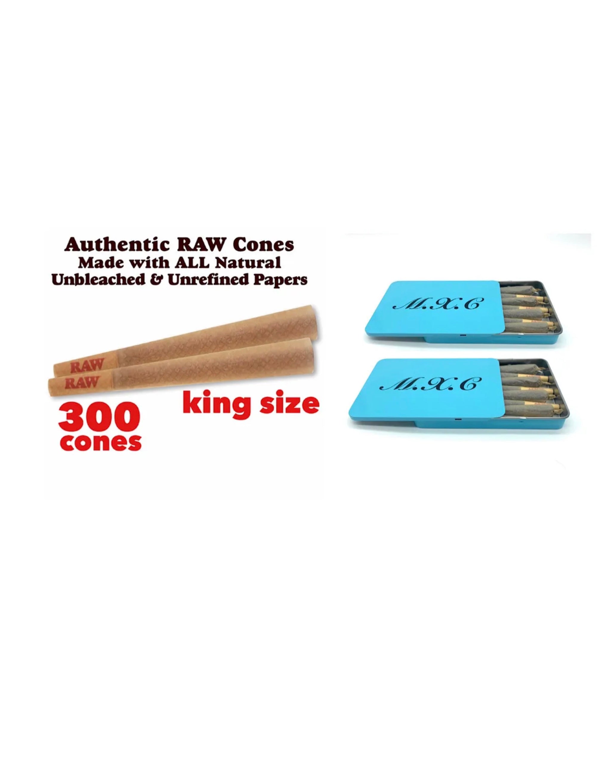 raw cone classic KING SIZE cone (300 pack)+2X steel slide lock cone jo ...
