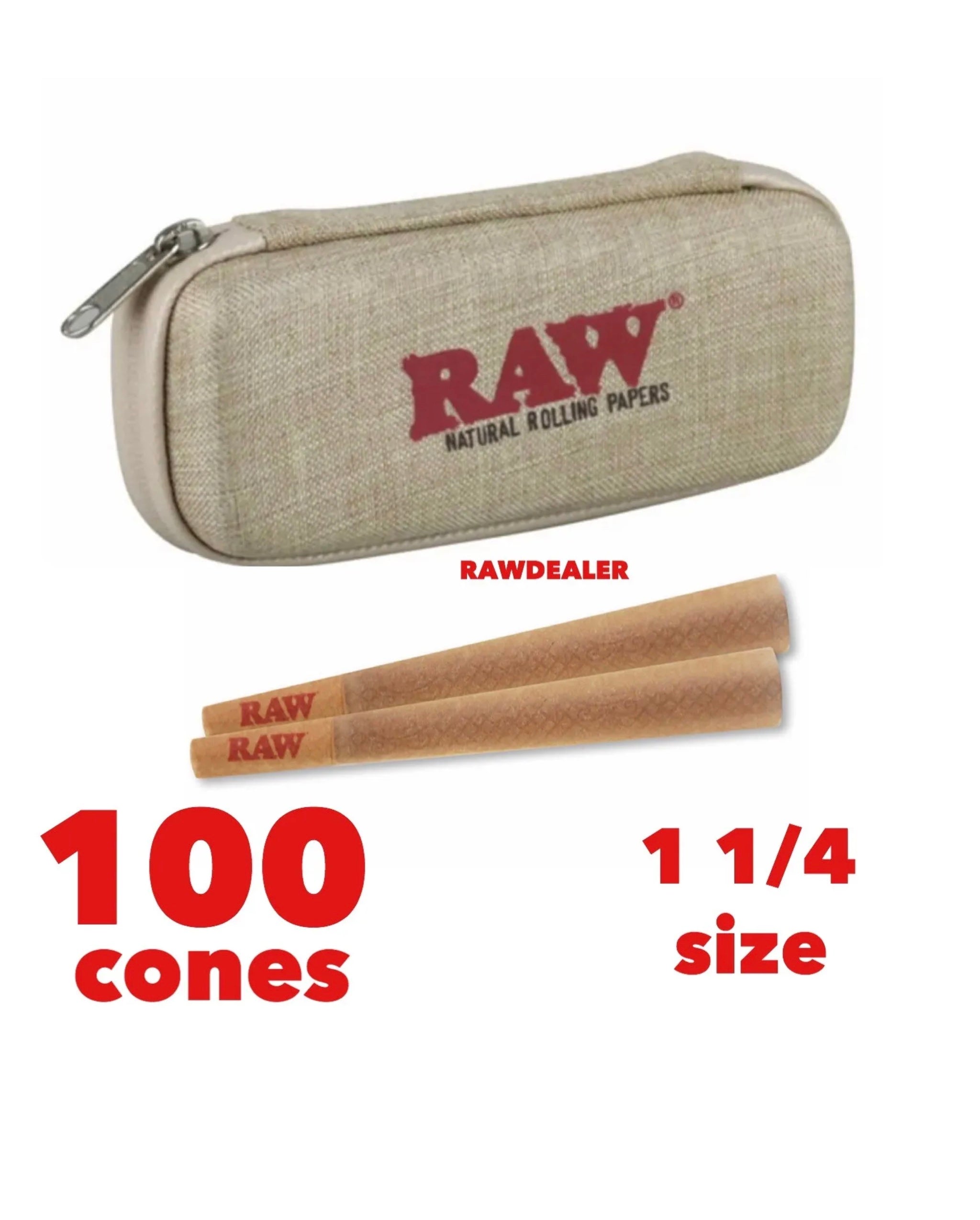 RAW Classic 1 1/4 Size Pre-Rolled Cones (100, 200, 300, 500)+raw Cone ...