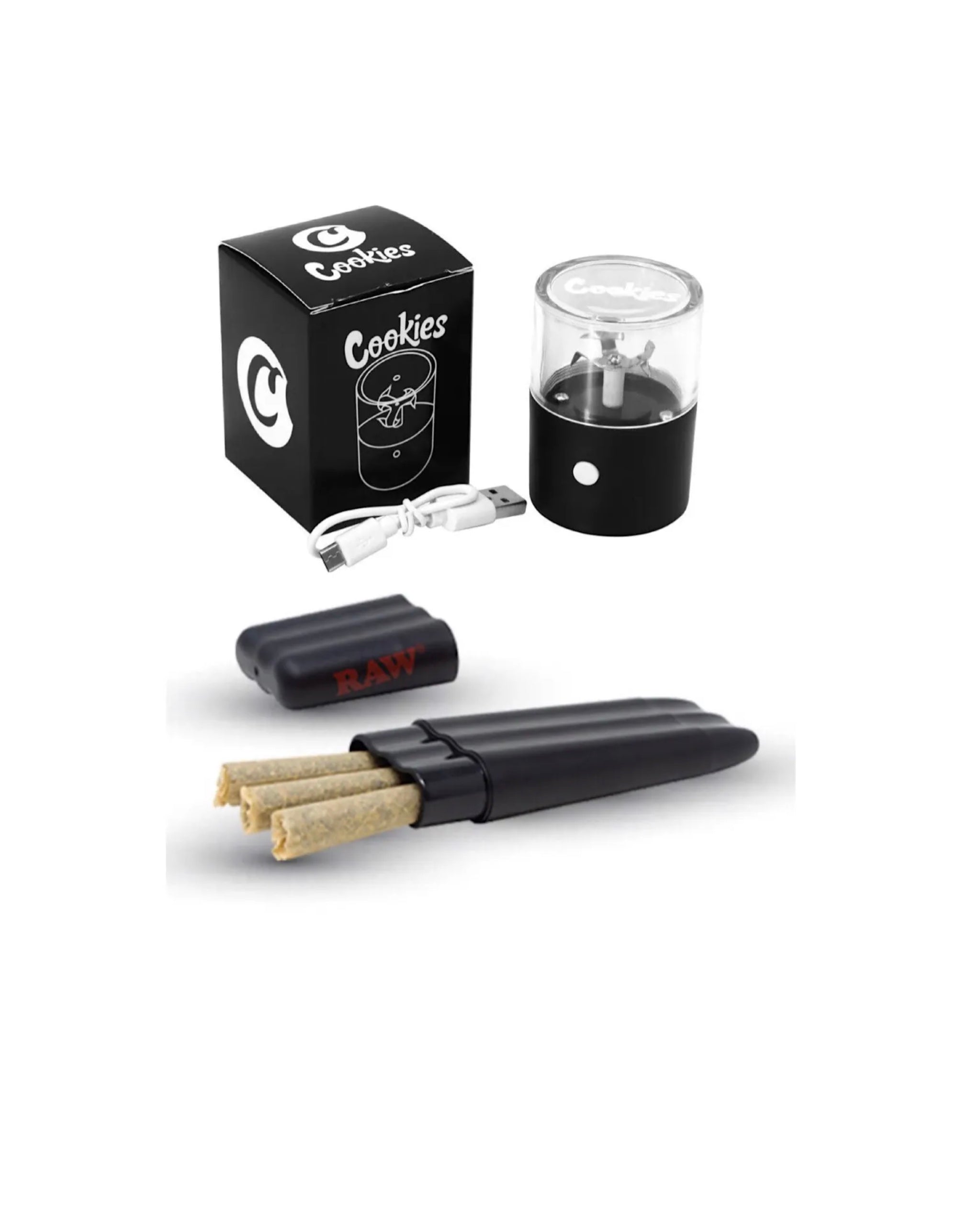 RAW Three Tree Cone Case+rechargeable electric herb grinder shredder ...