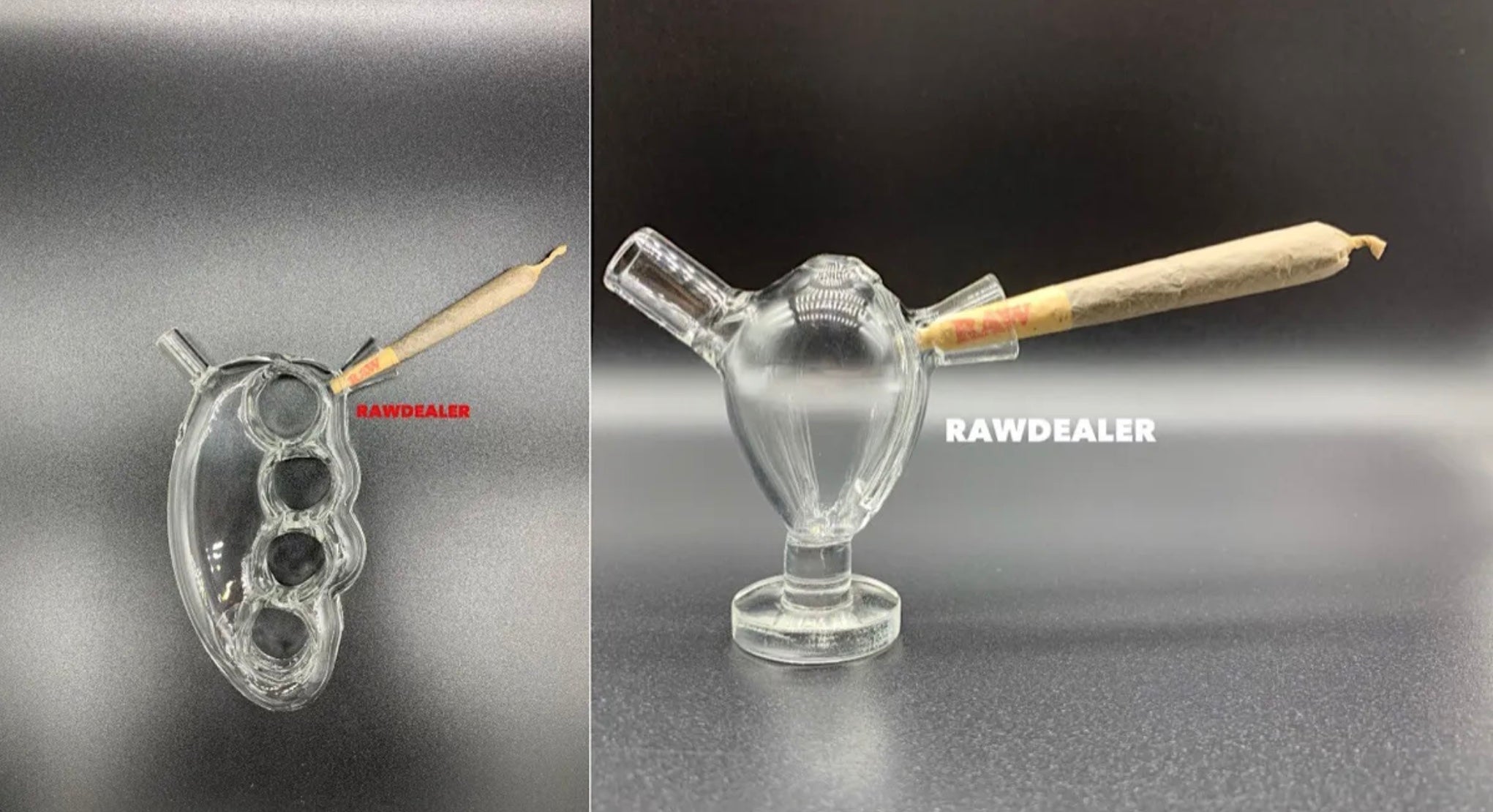 2X glass knuckle cone bubbler smoke water pipe fit for raw zig zag ele ...