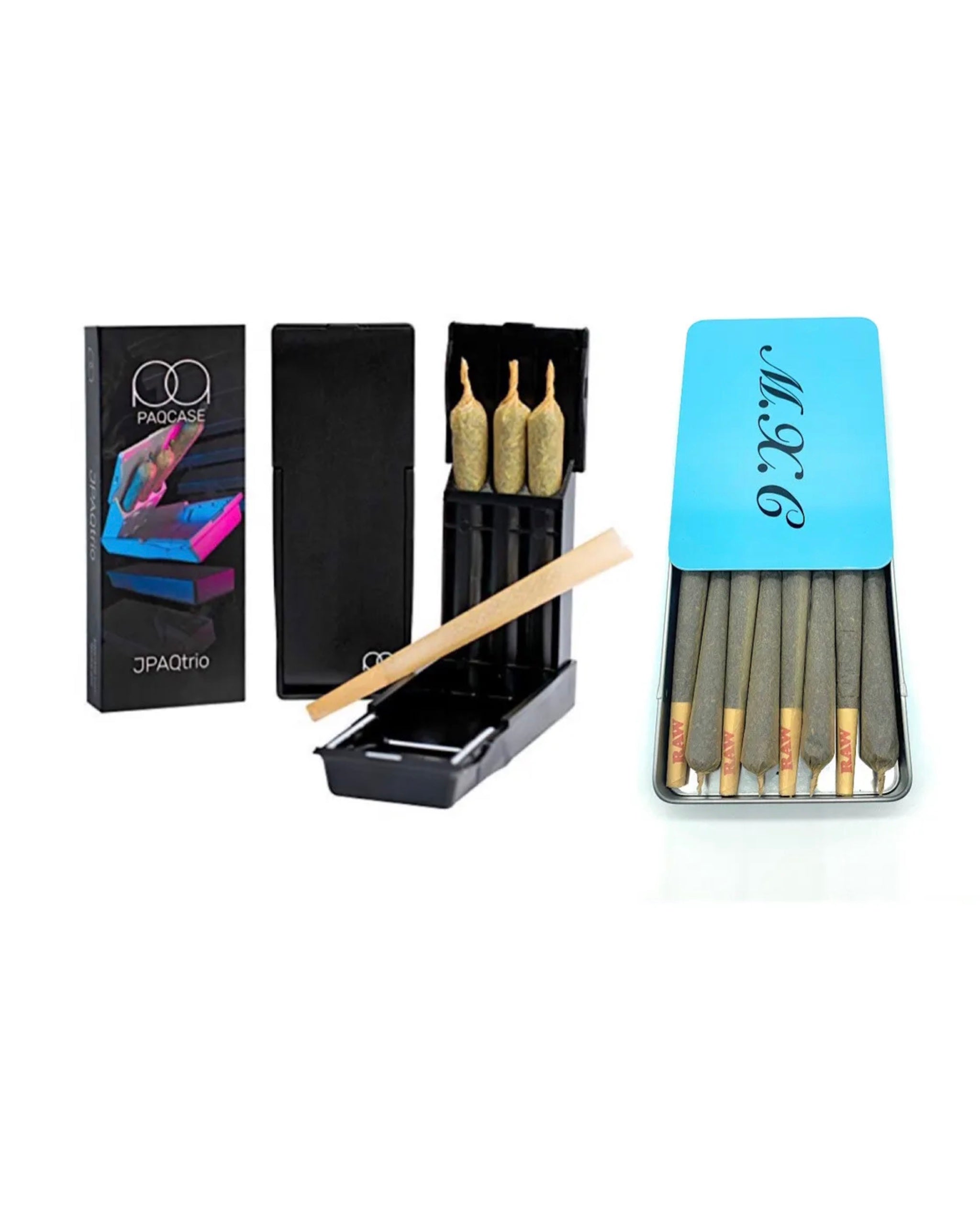 JPAQ trio Odor Resistant Joint Holder Roach Stash(BLACK)+steel slide l ...
