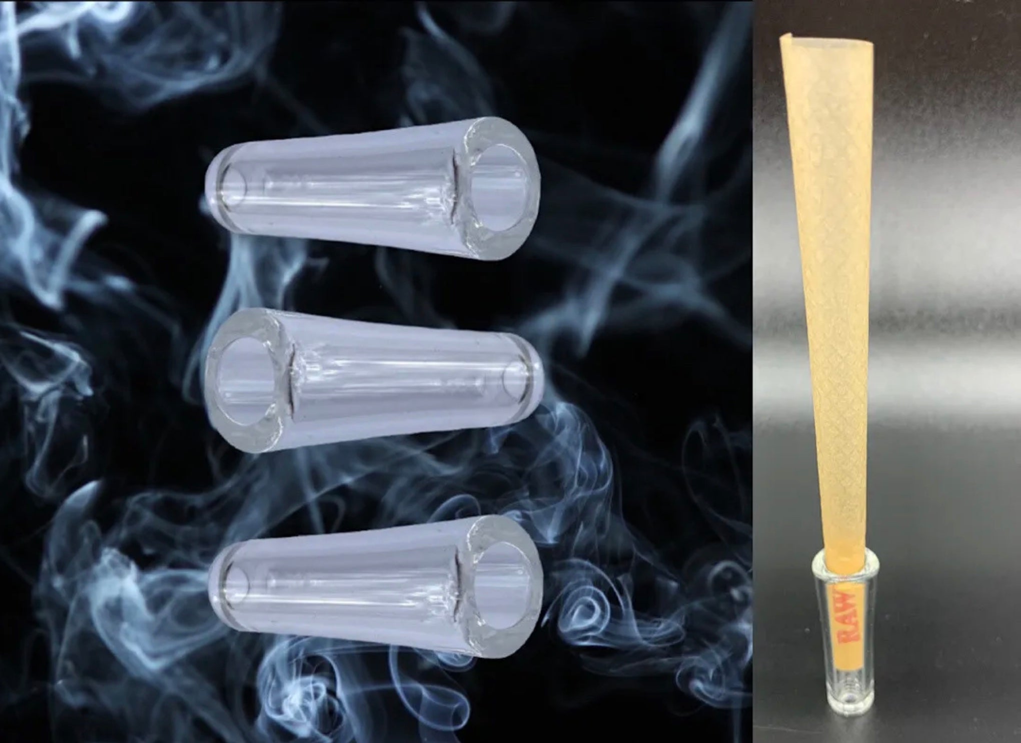 glass cone holder tip FIT for RAW ZIG ZAG elements pre rolled cone(3 p ...