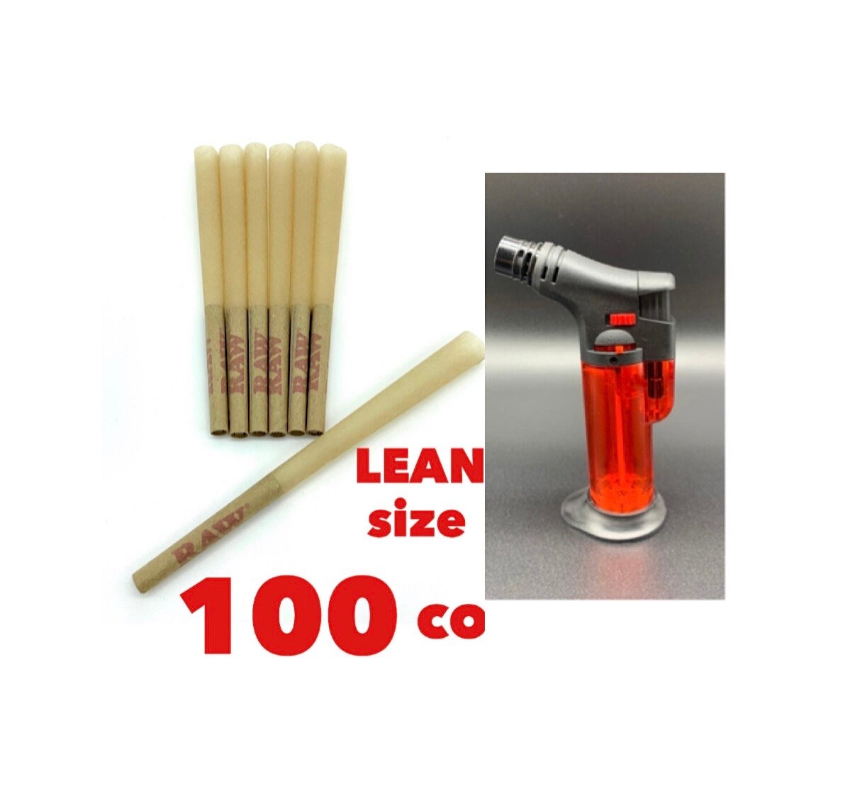 RAW pre rolled cone LEAN size 50pk | 100pk | 200pk + jet flame refilla ...